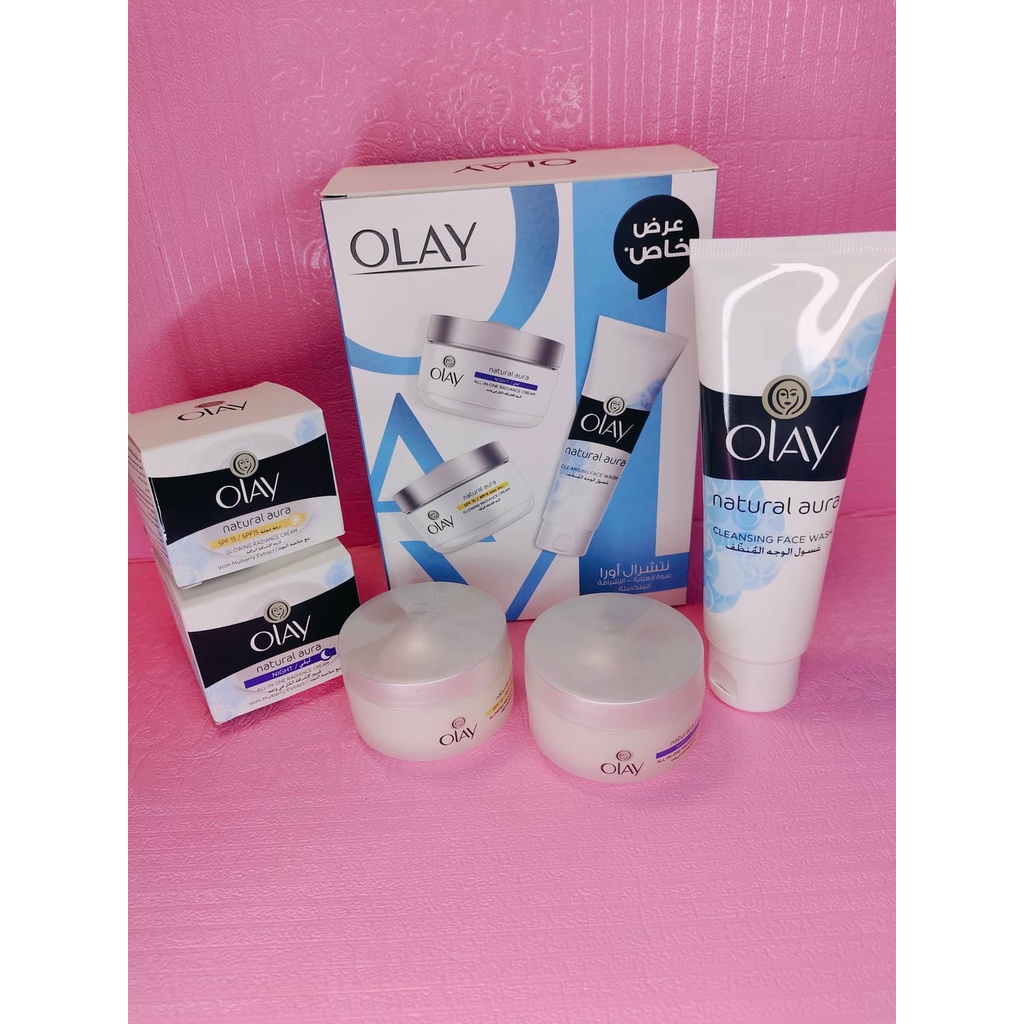 Olay Natural Aura All in one Regimen pack Made in Thailand production date: 2022 | Shopee ...