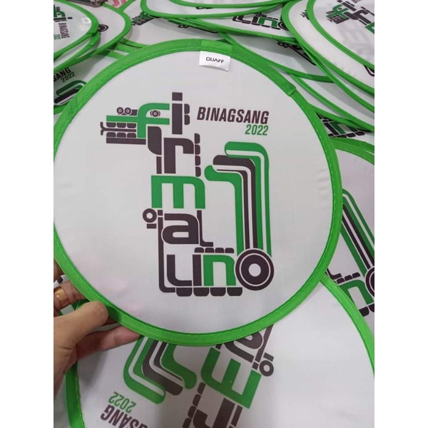 FOLDABLE FAN COLOR RIM WITH PRINT (100PCS) | Shopee Philippines