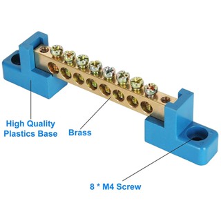 Terminal Bus Bar Terminal Block Brass Wire Screw Terminal Grounding Strip Bus Bar Block | Shopee ...