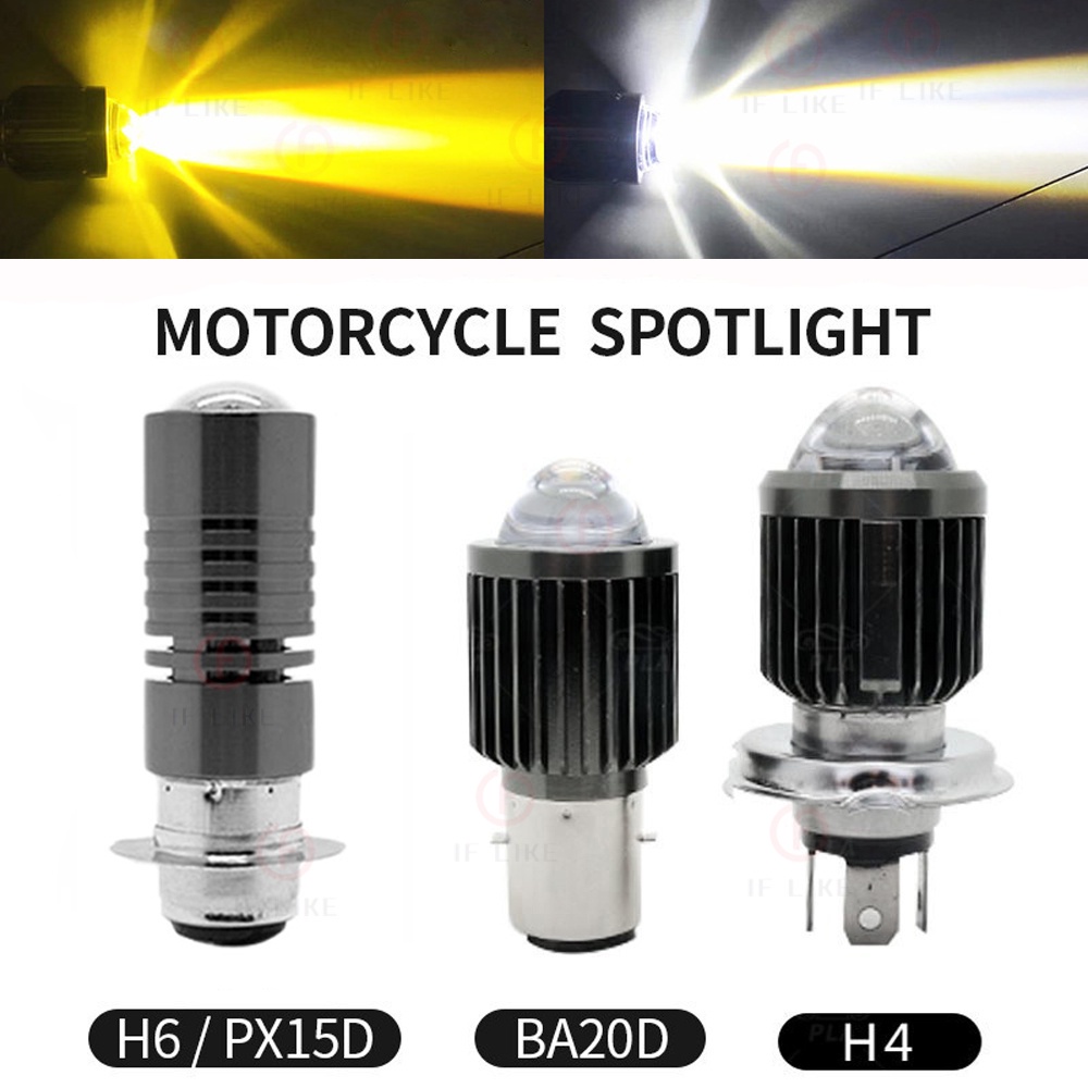 Dual color BA20D H4 Motorcycle Electric LED Headlight Bulbs Hight Low ...