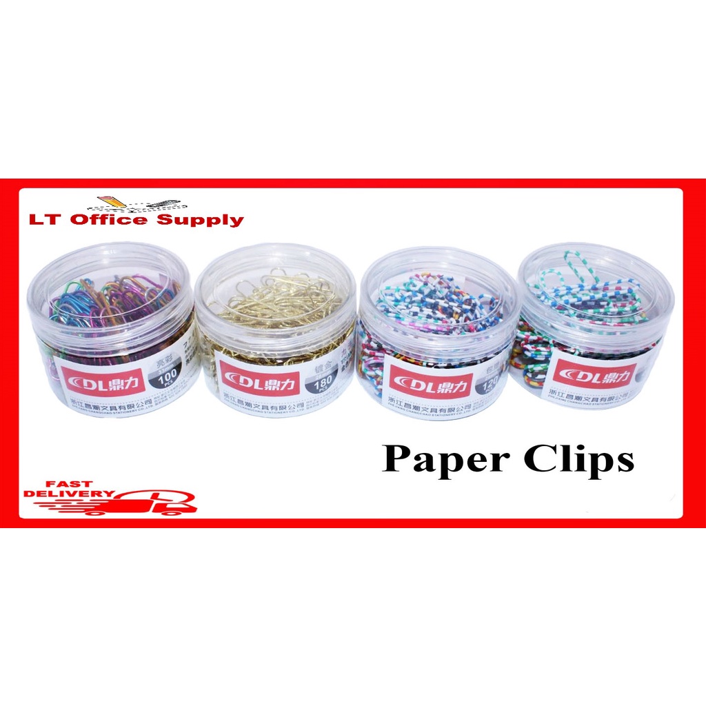 Office paper clip plastic stripe & plain coated paper clip | Shopee ...