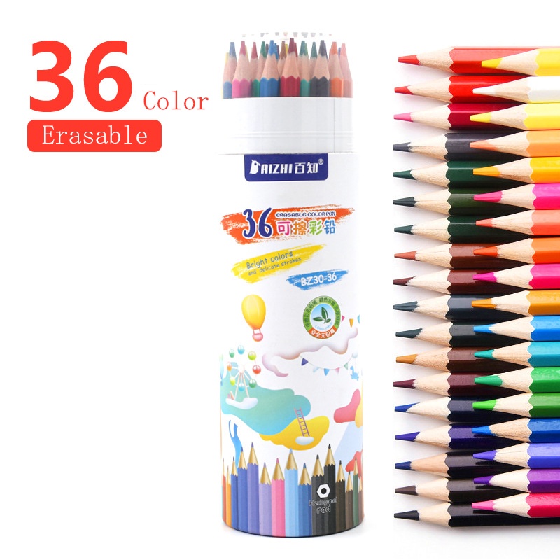 Colored Pencils 12/24/36/48 Colors Erasable Color Pen Set for Coloring ...