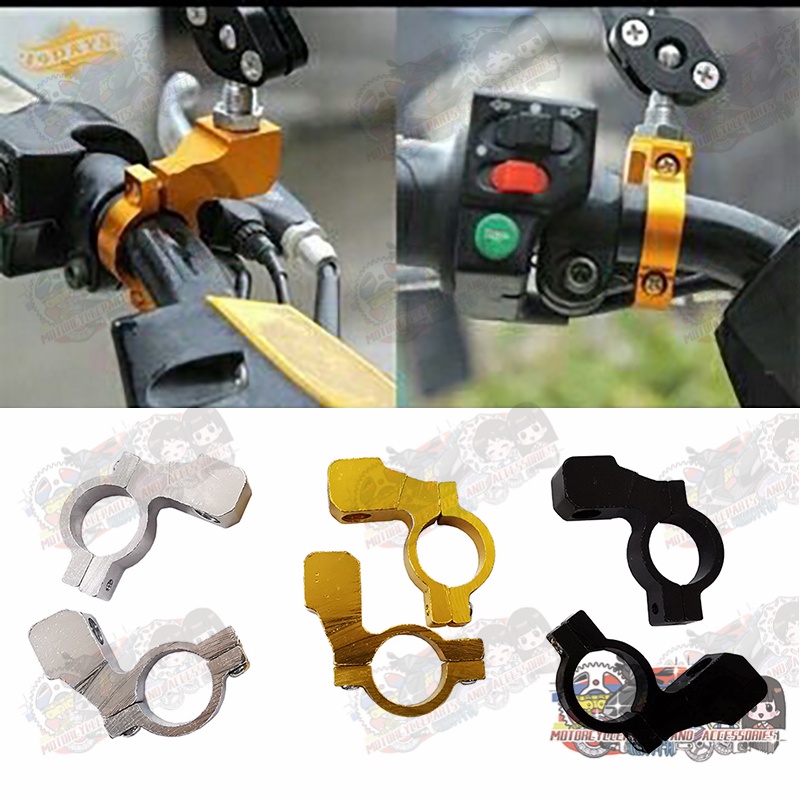 LJ Motorcycle Universal Alloy Side Mirror Clamp Mirror Bracket Holder ...