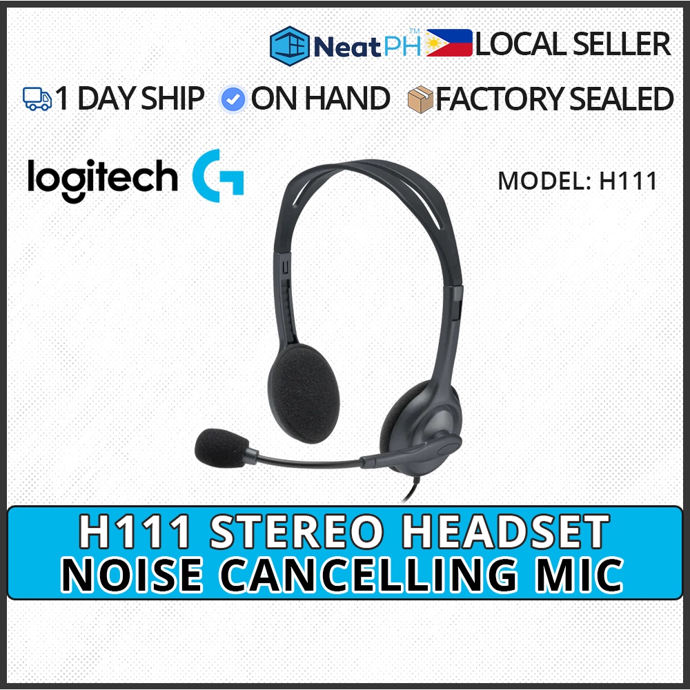 Logitech H111 Wired Stereo Business Headset 3.5mm Plug Computer PC ...