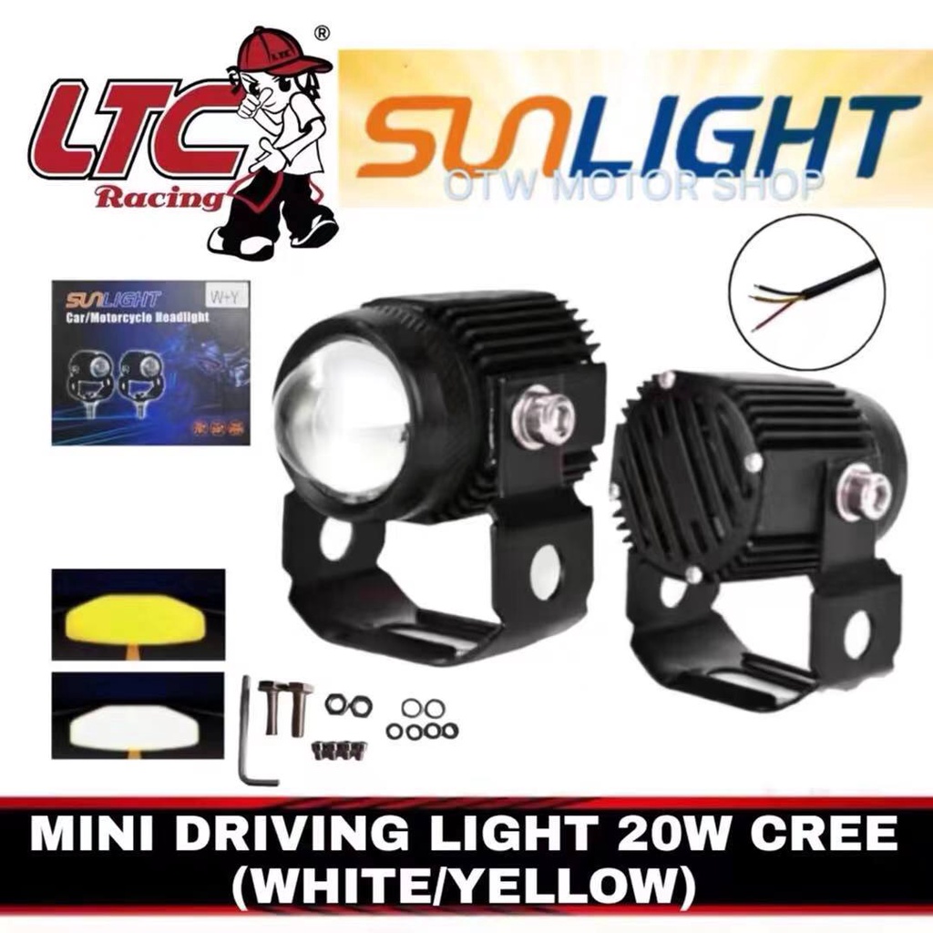SUNLIGHT T205 Mini Driving Light High and Low Yellow / White LED ...