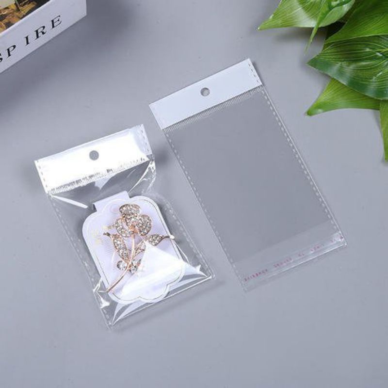50pcs Clear OPP Self Adhesive Seal Plastic with Header | Shopee Philippines
