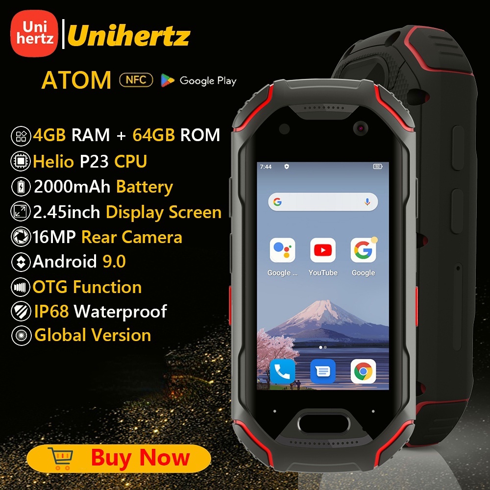 Unihertz ATOM World's Mini Rugged Smartphone 4GB 64GB Android 9 Octa ...
