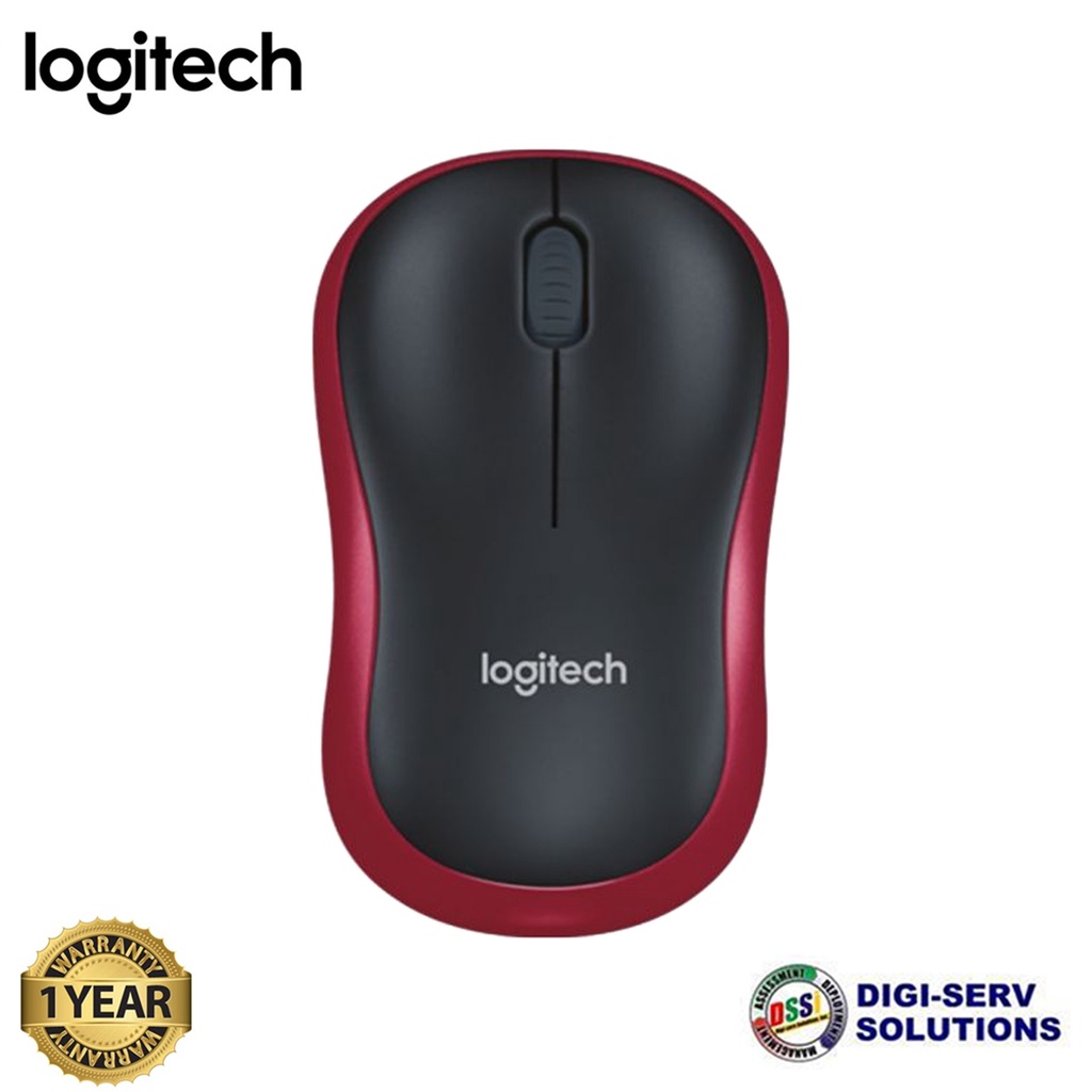 Logitech M185 Compact and Small 2.4GHz Wireless Optical Mouse (Red ...