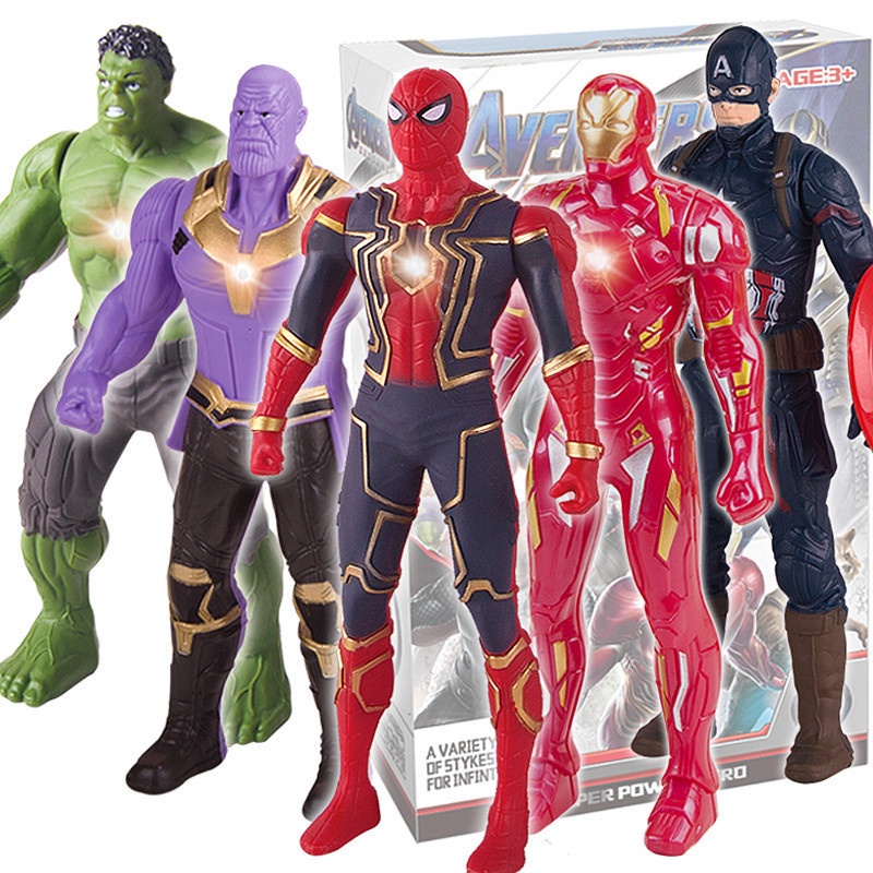 17cm Marvel The Avengers Toys Led Light Superheroes Captain America ...