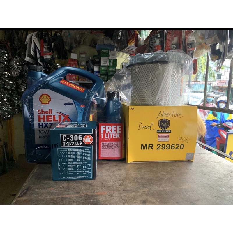 Shell Helix HX7 Diesel 6+1L 10w-30 + Vic C-306 Oil Filter + FilterPro ...