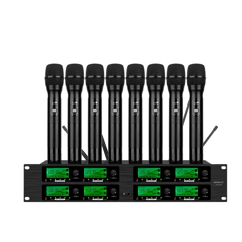 wireless microphone professional 8 Channel UHF one drag eight fixed ...