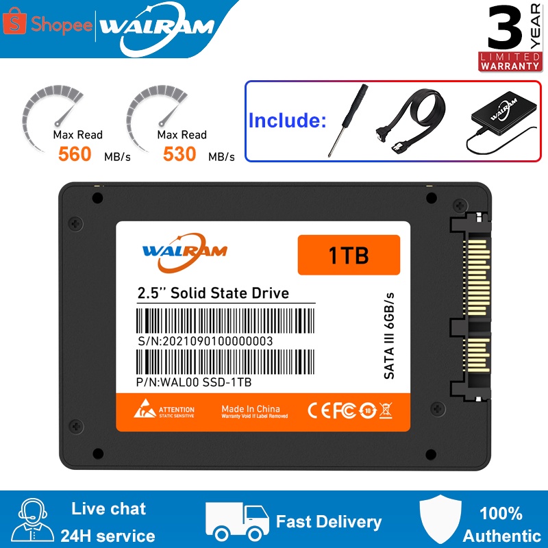 Walram SATA3 SSD 60GB 128GB 240GB 120GB 256GB 480GB 512GB Hdd 2.5 Hard ...