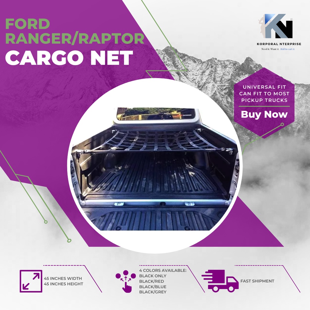 Ford Ranger/Raptor Pick up HEAVY DUTY POLYSTER Cargo Net COMES WITH A ...