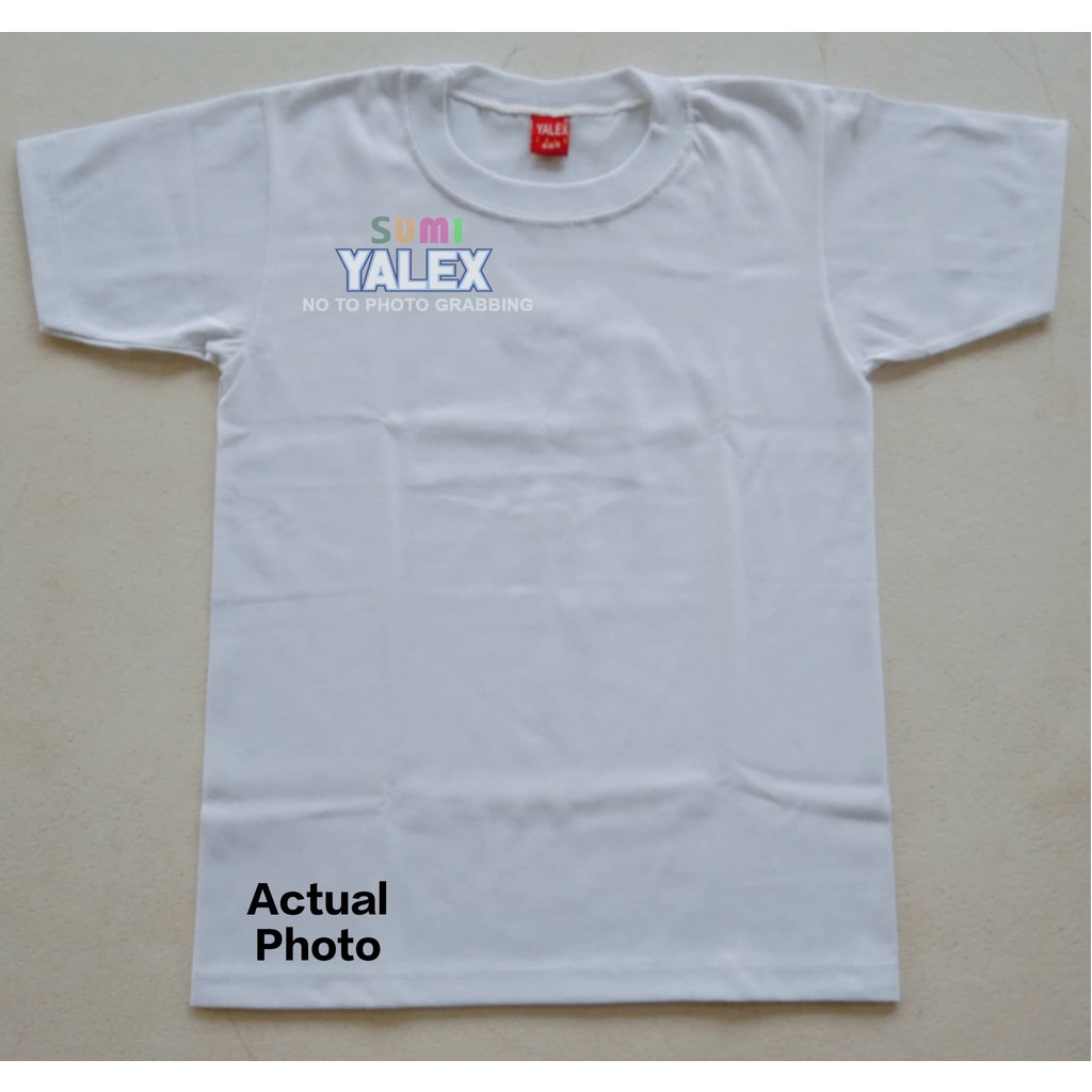 Yalex Plain White & Black Shirt for Kids & Adult Makapal Tela | Shopee ...