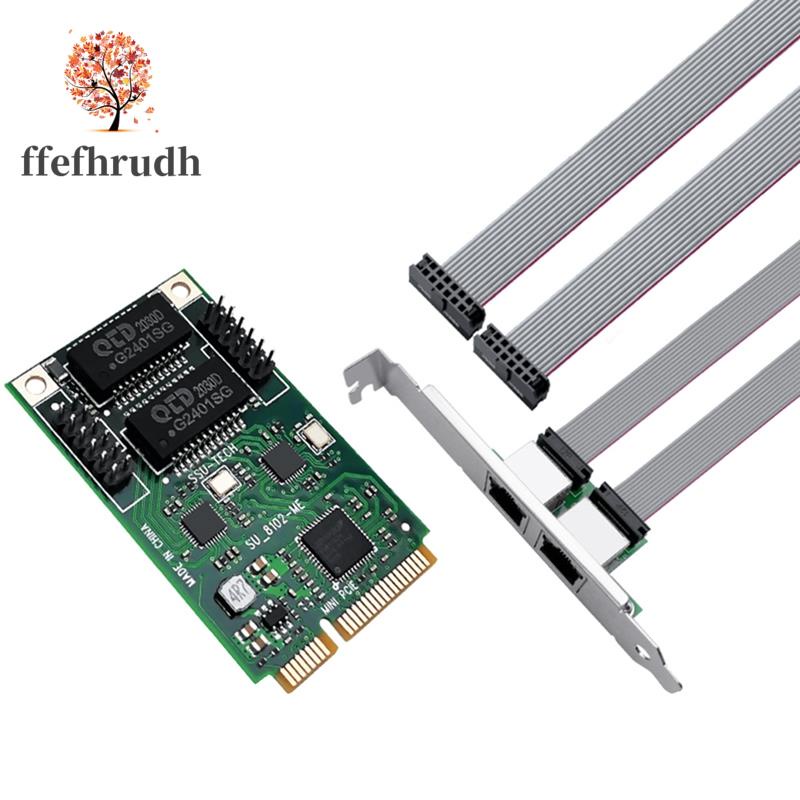 Mini PCIE to 2 Port RJ45 Network Card Network Adapter Internet Lan ...