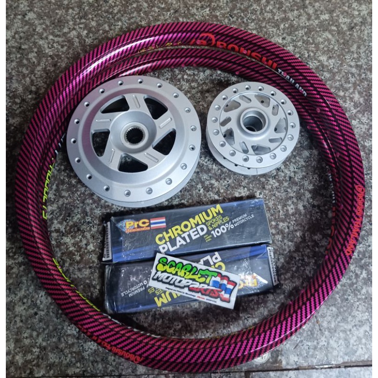 RIMSET BOUSHI CARBON RIM /OEM HUB CLICK125/150/RIOS SET (SOLD AS SET ...