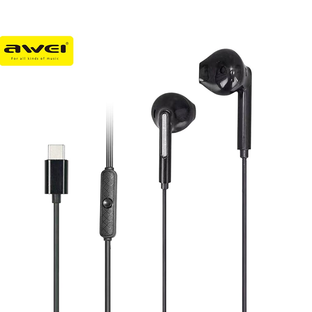 Awei PC-7T Type-C Plug In-Ear Headset Wired Earphone Mini Stereo ...