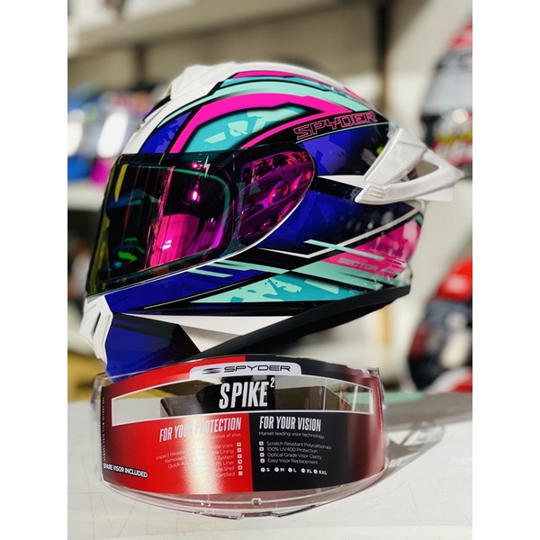 SPYDER SPIKE 2 S9 Full-Face Single Visor Helmet with Free Clear Visor ...