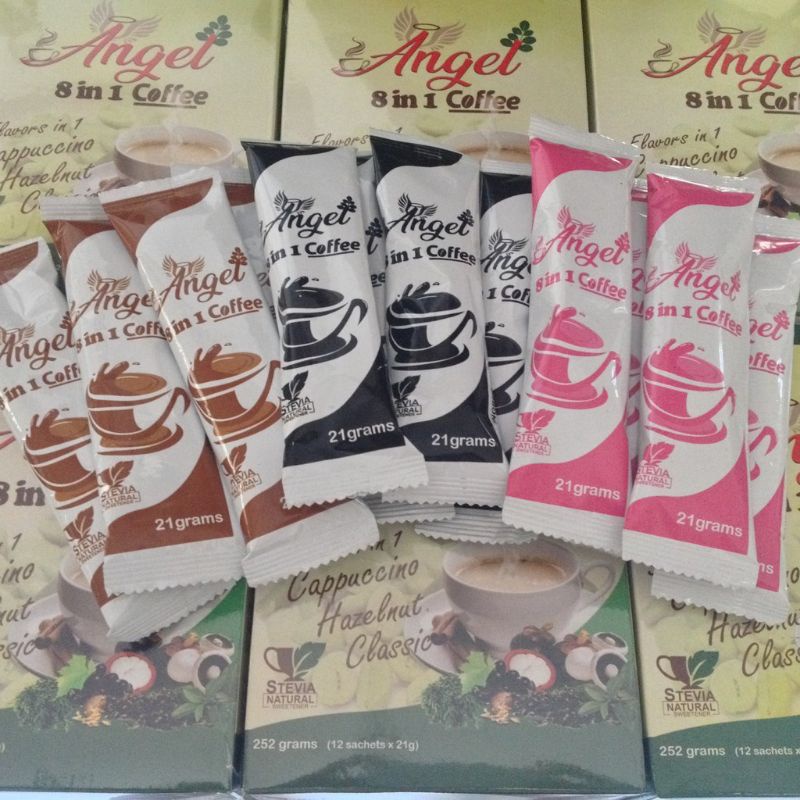 Angel Coffee 8 in 1 (3 flavor) 1 box 12 Sachets | Shopee Philippines