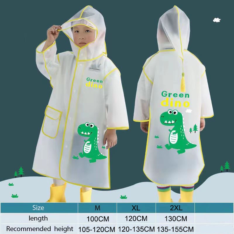 Dinosaur raincoat for kids EVA raincoat for kids/poncho inflatable brim waterproof cartoon ...