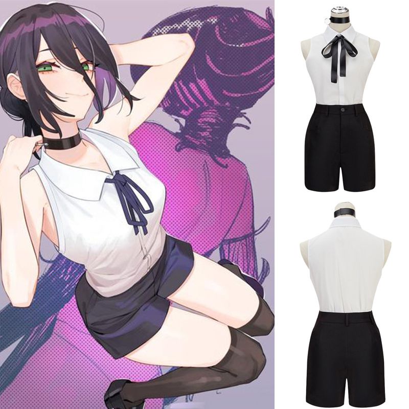 Anime Breathable Chainsaw Man Reze Cosplay Costume Outfit For Women ...