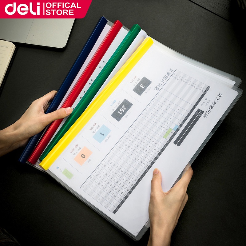 Deli A4 Sliding Folder Report File Storage Paper Folder School ...
