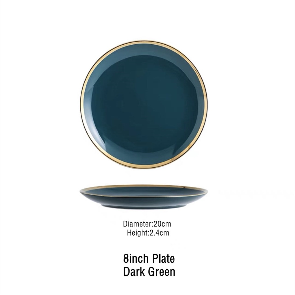 VISHINE Ceramic Plate Nordic White Ceramic 6-inch/8-inch/10-inch Plate ...