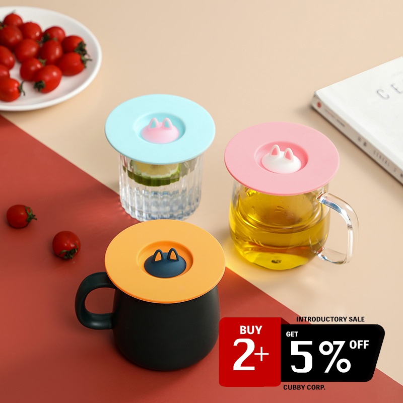 Cup Mug Cover Accessory Silicone Lid Cute Gift Seal Sealable Airtight ...
