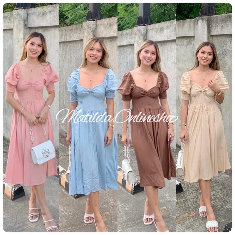 ARABELLA SOFT LINEN FABRIC DRESS| S-SL |matilda.clothing | Shopee ...