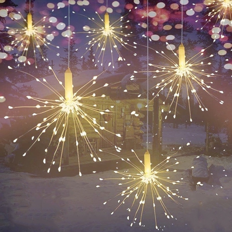 25LED DIY Wreath Fireworks Copper Wire String Lights Bedroom Outdoor ...
