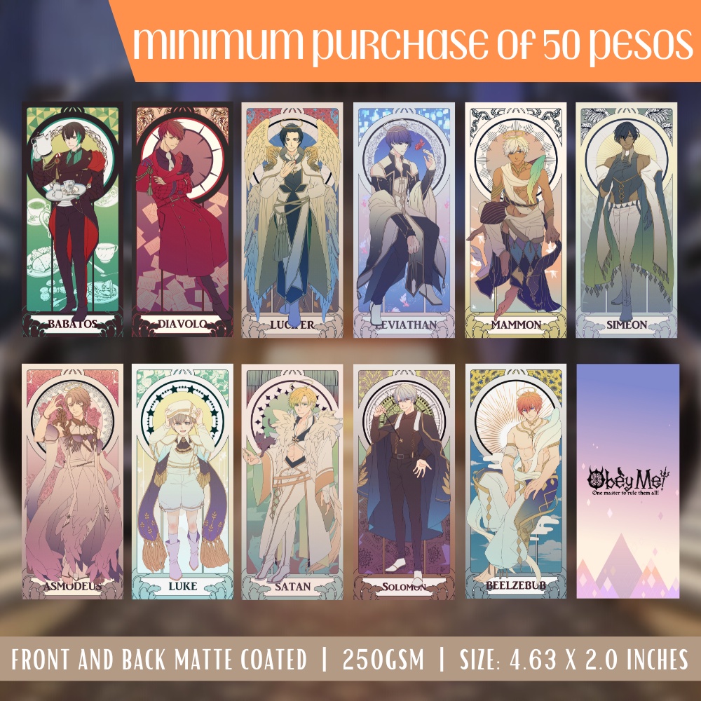 Obey Me Otome Tarot Cards Front and Back Printed Matte Coated | Shopee ...