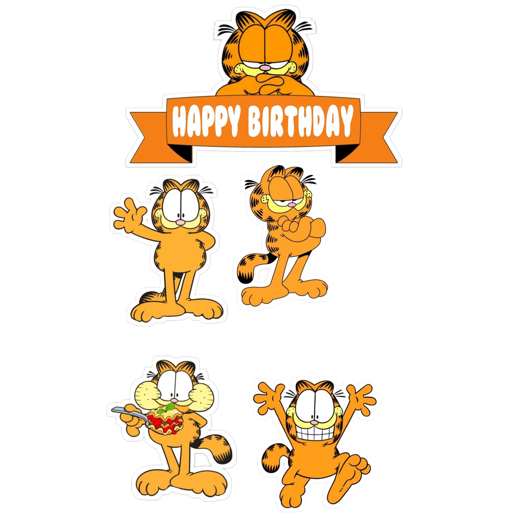 Birthday CAKE TOPPER Birthday TOPPER/GARFIELD CAKE Decoration | Shopee ...