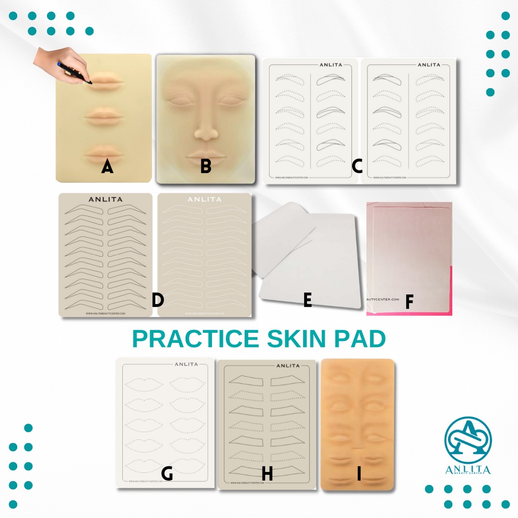 Tattoo Practice SKIN PAD: SILICON/LATEX Practice Training PAD for Brows ...