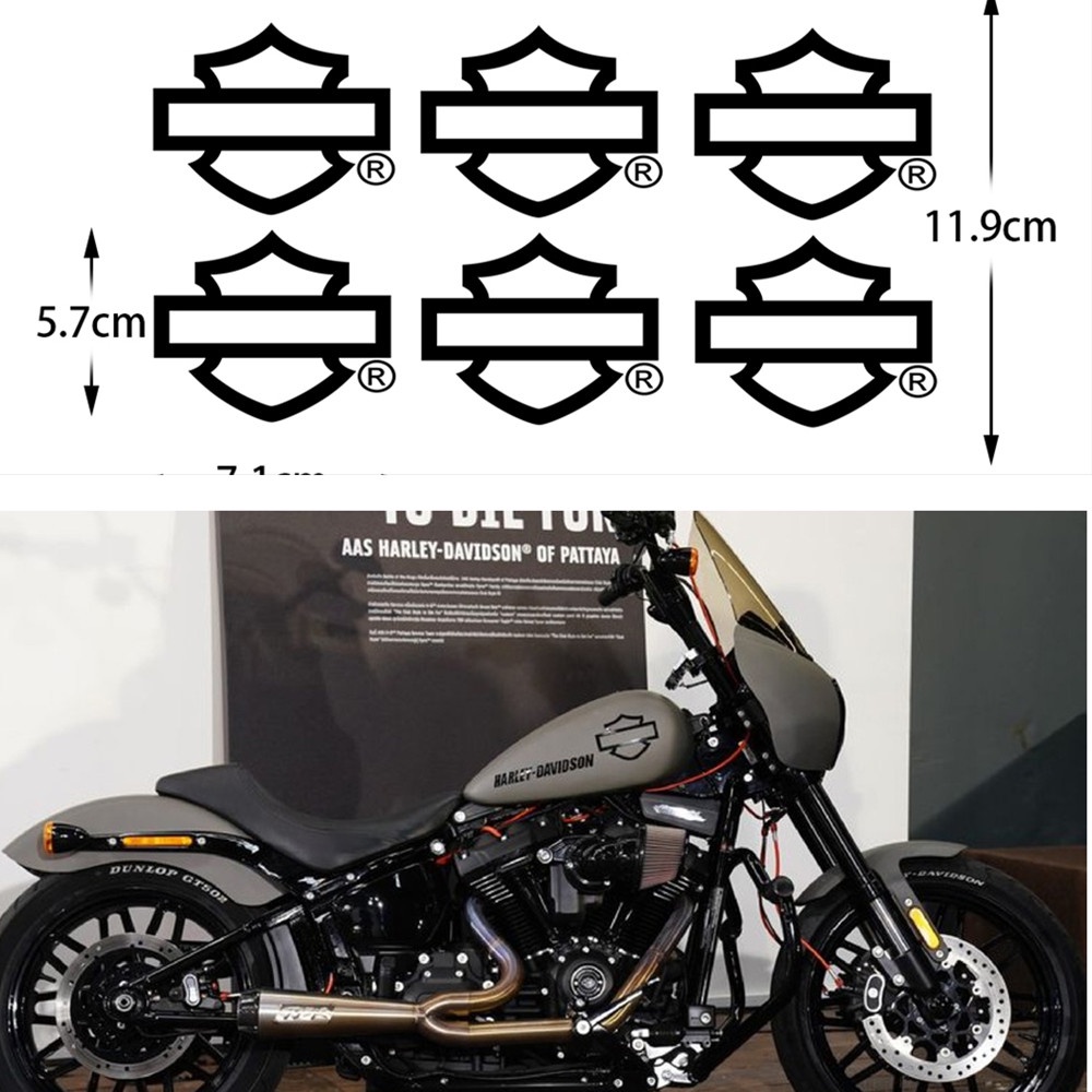 For Harley Davidson Reflective Sticker 6pcs Fuel Tank Decoration ...