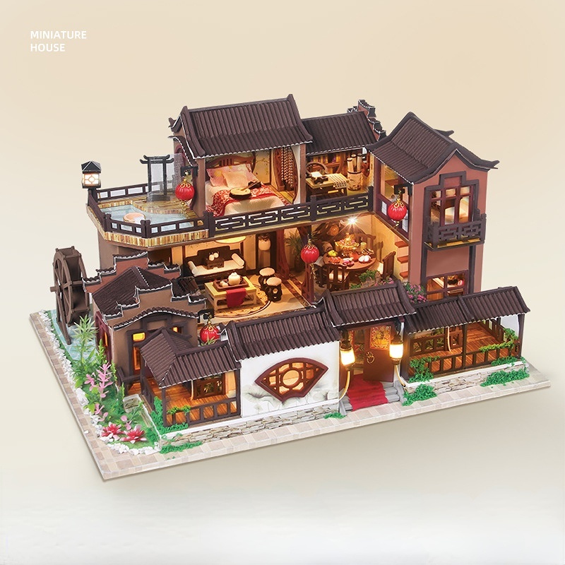 Diy Dollhouse Miniature Kit with Furniture, Handcraft House ...
