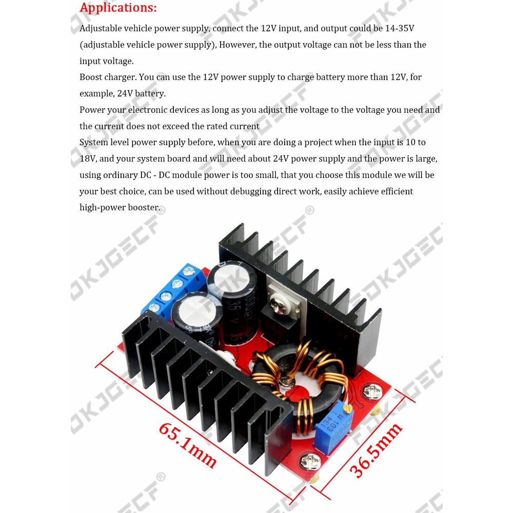DC DC 150W Boost Converter / 9A 300W Step Down Buck Converter Power ...