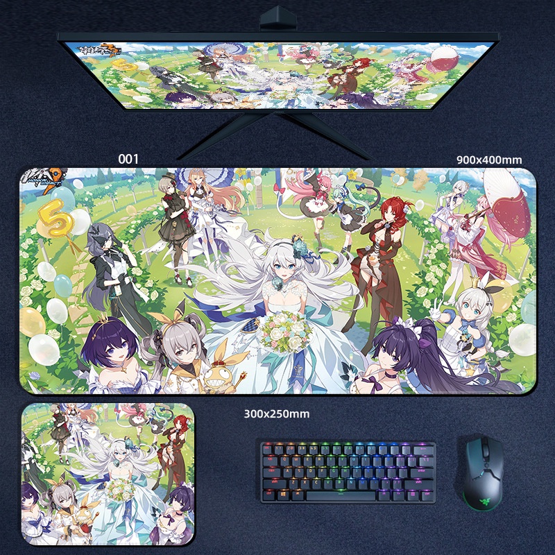Honkai Impact 3 mousepad Sixth Anniversary Kiana fuhua mei Large 90 ...
