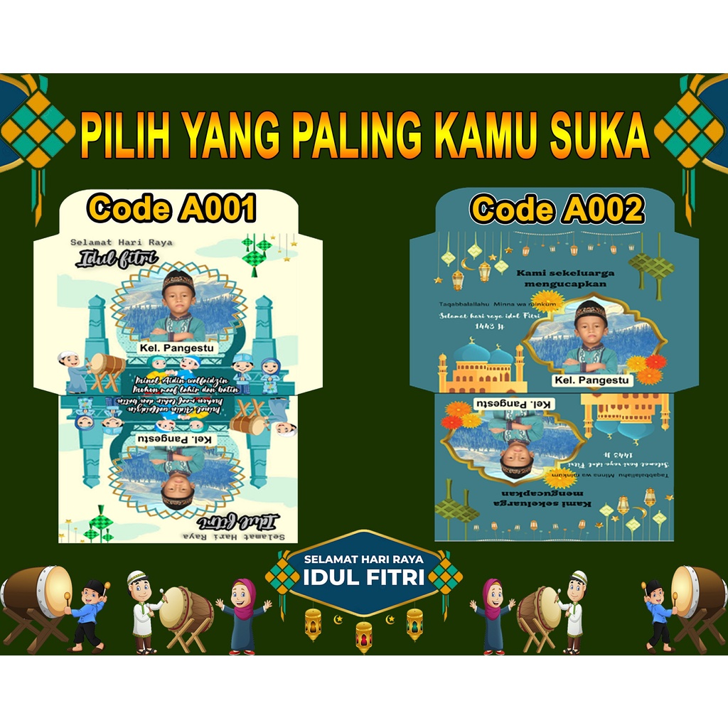 Lebaran envelope design can use your own/family photo | Shopee Philippines