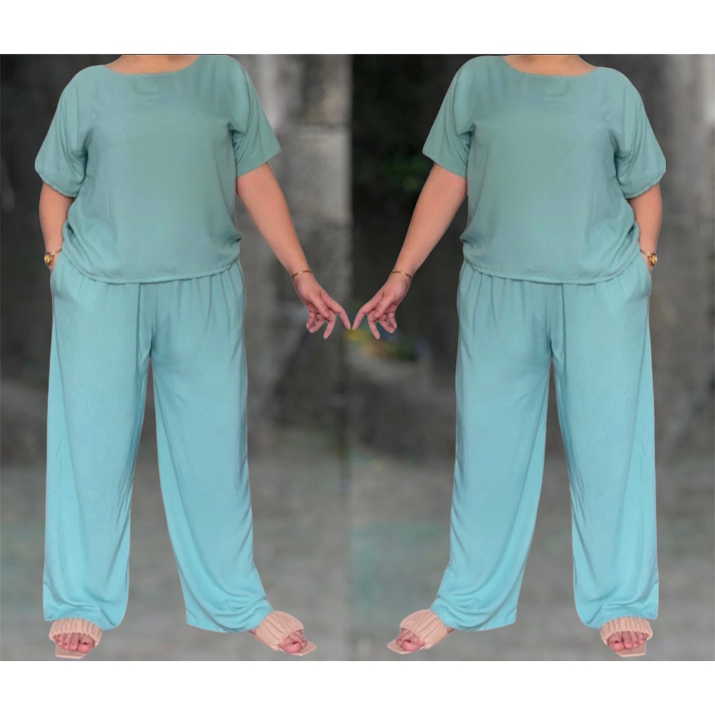 Challis Blouse Squarepants Terno w/ 2 Side Pockets | Shopee Philippines