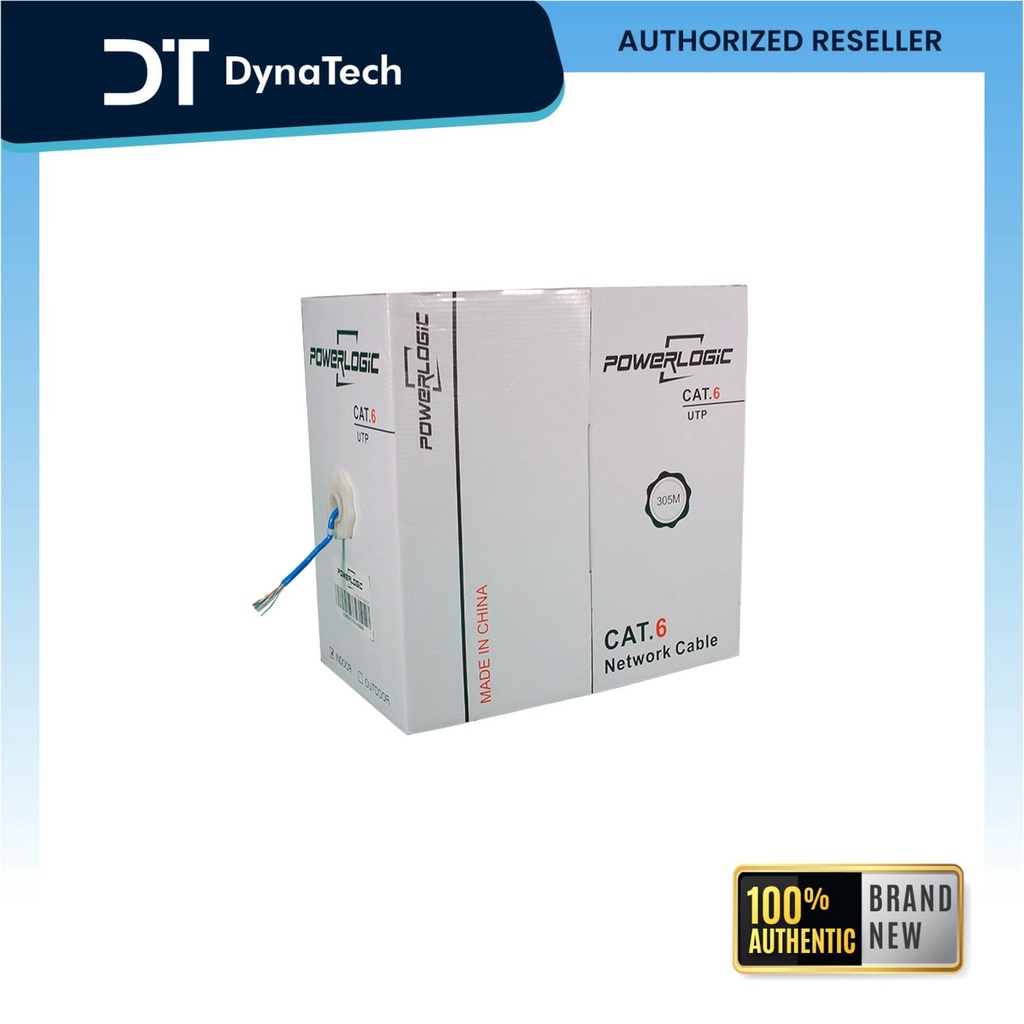 PowerLogic Cat6e Indoor 305m UTP Lan Cable Solid CCA Blue | Shopee ...