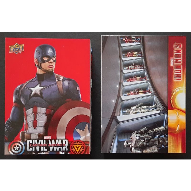 COMPLETE SETS! 2016 Marvel Civil War and 2013 Iron Man 3 Movie Trading ...
