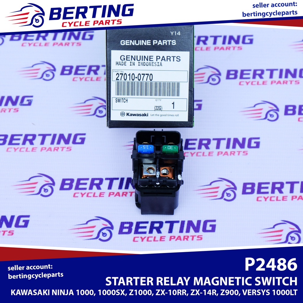 STARTER RELAY SWITCH Kawasaki Ninja 1000 1000SX Z1000 ZX-10RR Z900 ...
