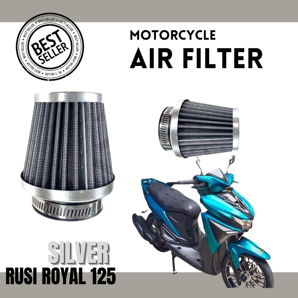 MOTORCYCLE AIR FILTER FOR RUSI ROYAL 125| SILVER | MOTOR AIR CLEANER ...