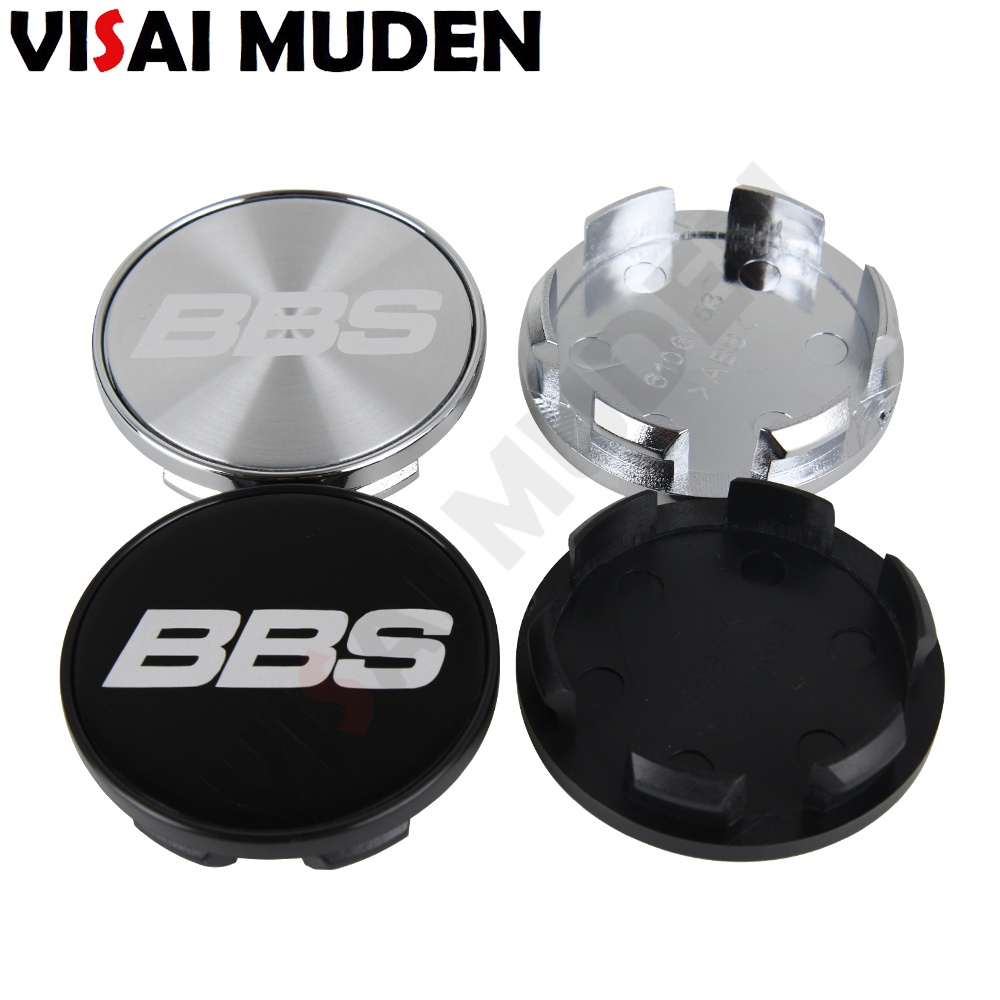 4PCS OD 53MM / ID 48MM Wheel Center Cap BBS Logo Emblem Rim Cover Cap ...