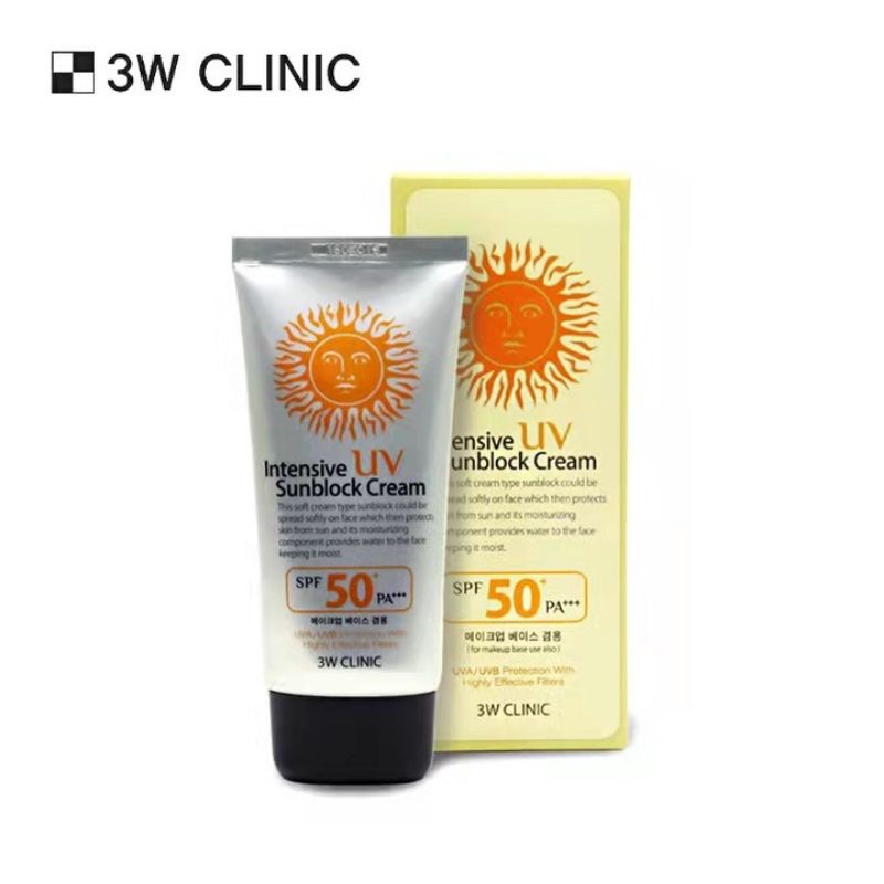 3w CLINIC Sunscreen Series 70ML (Intensive UV Sunblock Cream SPF 50+ PA ...