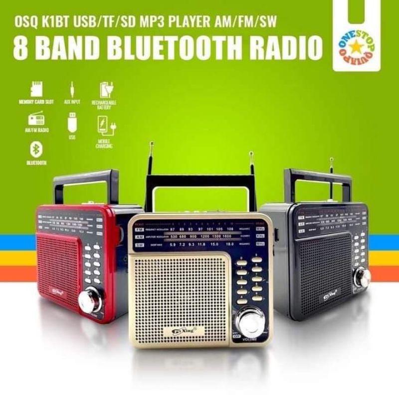 AM/FM BLUETOOTH RADIO SPEAKER RECHARGEBLE (RANDOM COLOR ) | Shopee ...