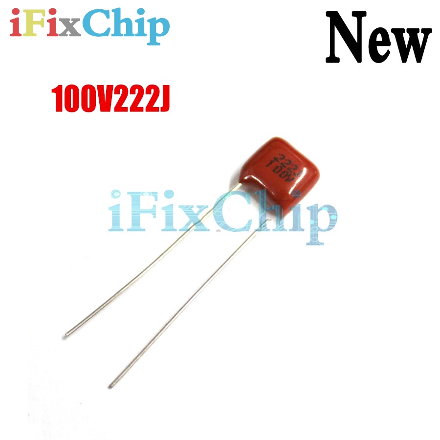 10pcs 全新 100V222J Pitch 5MM 222J 100V CBB Polypropylene film capacitor ...