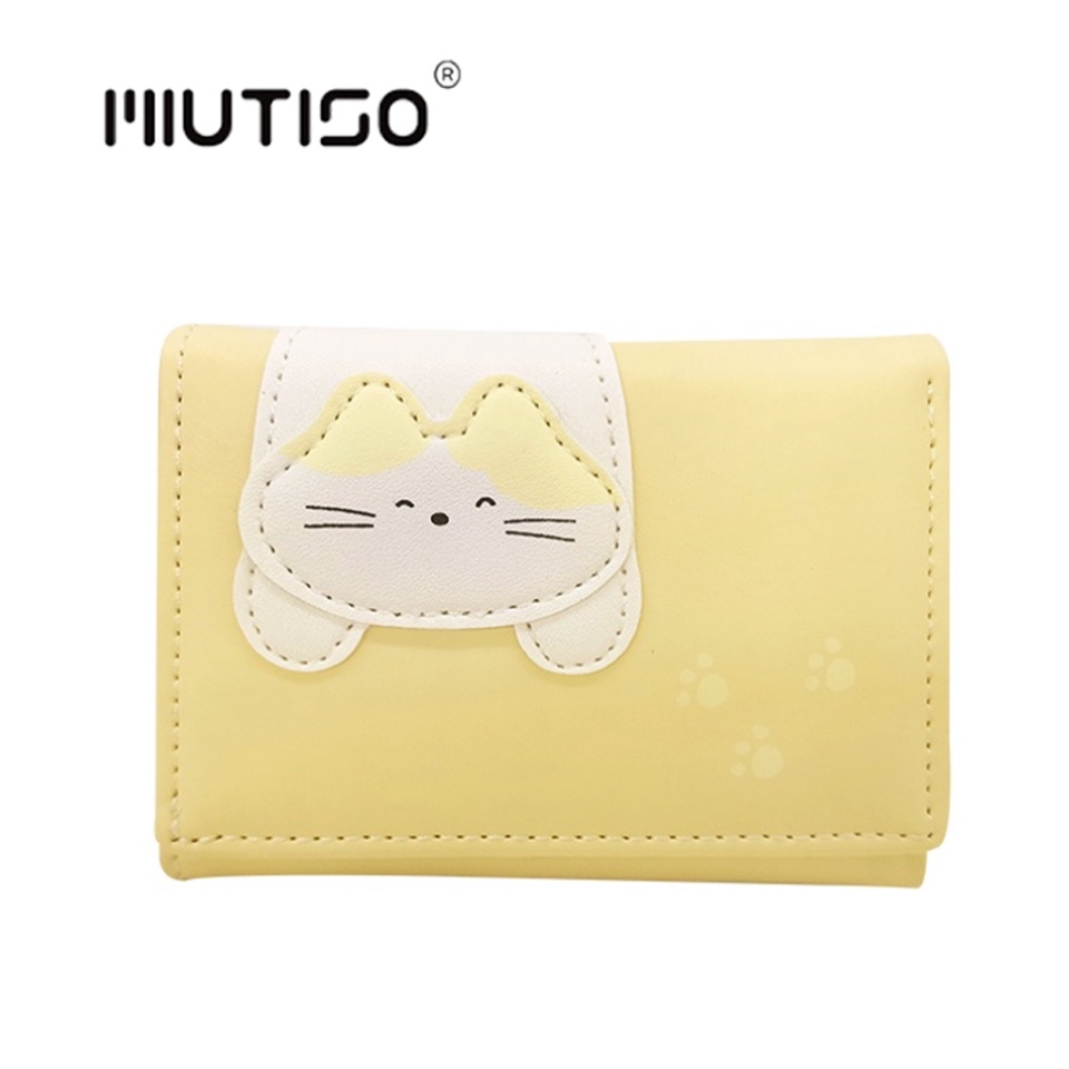 Miutiso Women's Zero Wallet Short Clip Cute Triple Fold PU Zero Wallet ...