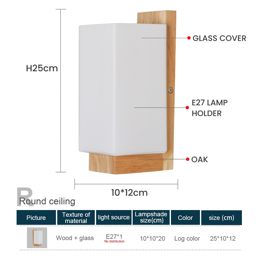 Great experience Dingdian LED Solid Wood Wall Lamp E27 Bedroom Edge ...