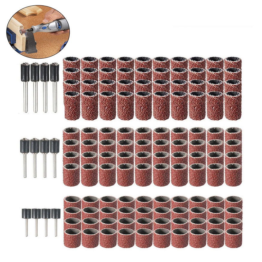 132pcs Drum Sanding Sleeves for Sanding Machine Rotary Tool with 1 / 2 ...